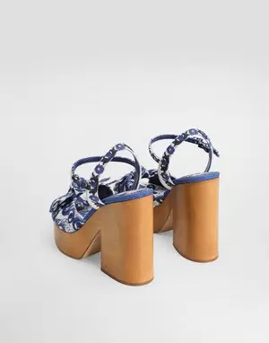 Dolce & Gabbana Majolica-print Wedge Sandal - Multicolor