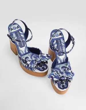 Dolce & Gabbana Majolica-print Wedge Sandal - Multicolor