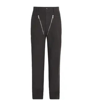 Dries Van Noten Cotton Zip-detailed Trousers
