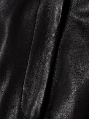 Nour Hammour Leather Barrel-leg Pants - Black