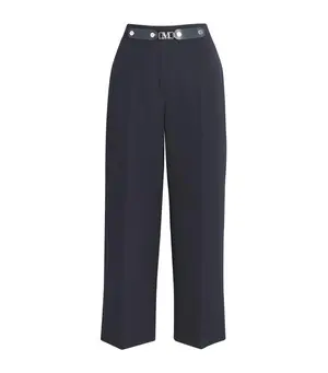Max Mara Leather-trim Cropped Trousers