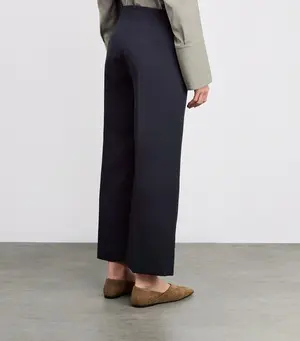Max Mara Leather-trim Cropped Trousers