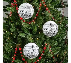 VALERIE PARR HILL Musical Note Disk Ornaments Set Of 3 Valerie - One-color