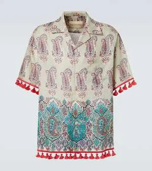 Valentino Garavani Paisley Linen Bowling Shirt