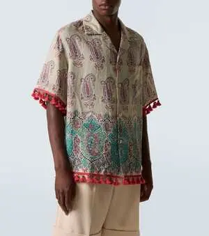 Valentino Garavani Paisley Linen Bowling Shirt