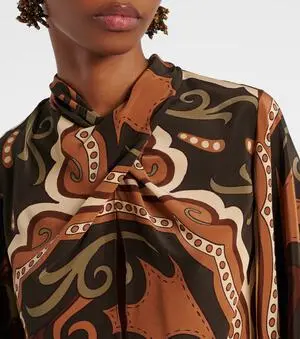 Johanna Ortiz Printed Silk Blouse
