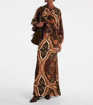 Johanna Ortiz Printed Silk Blouse