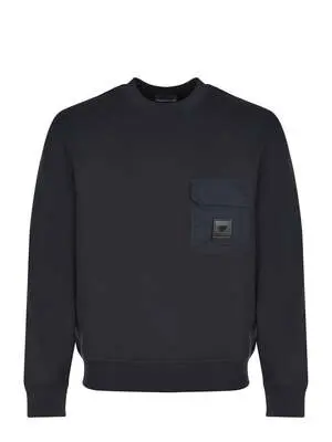 Emporio Armani Cotton Blend Sweatshirt - Blue
