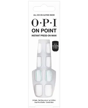 OPI On Point Instant Press-on Mani All Ice On Alpine Snow - White