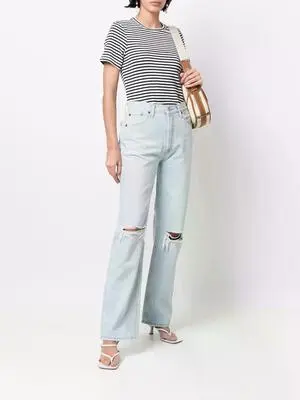 RE/DONE Wide-leg Distressed Jeans