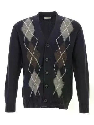 PAOLO PECORA Geometric-pattern Wool Cardigan