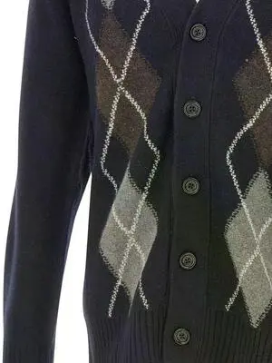 PAOLO PECORA Geometric-pattern Wool Cardigan
