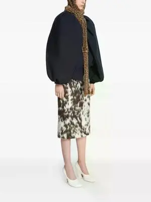 Dries Van Noten Cowhide Print Midi Skirt
