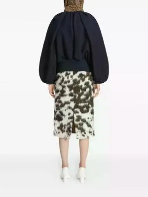 Dries Van Noten Cowhide Print Midi Skirt