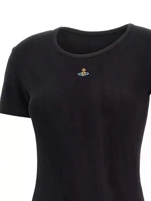 VIVIENNE WESTWOOD Embroidered-logo T-shirt - Black