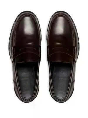Brioni College Leather Penny Loafers