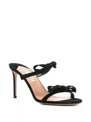 AQUAZZURA 100mm Soave Bow-embellished Stiletto Sandals