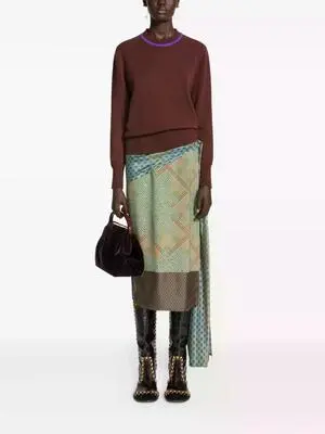 Dries Van Noten Draped Geometric Silk Skirt
