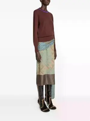 Dries Van Noten Draped Geometric Silk Skirt