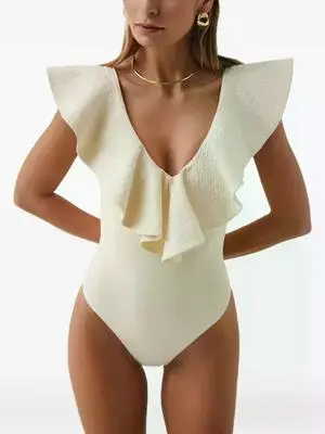 SOFIA ERHAN Sleeveless Ruffle-neck One-piece Swimsuit