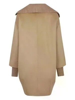 P.a.r.o.s.h Double-breasted Coat With Ribbed Collar And Cuffs - Neutrals
