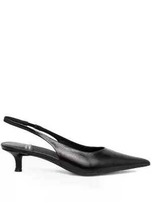 Mid Heel Pointed Toe Slingback Pumps