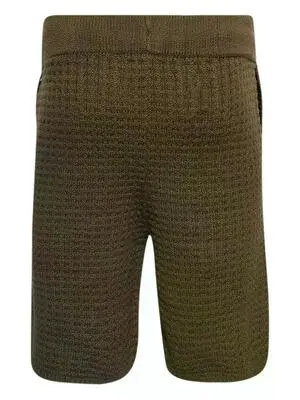 THE ELDER STATESMAN Nora Check-knit Shorts - Green