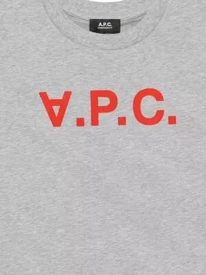 A.p.c. Logo Print Cotton T-shirt - Grey