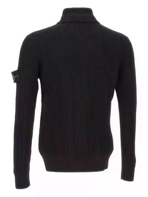 Stone Island Ribbed Turtleneck Sweater - Black