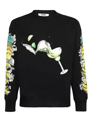 MSGM Graphic-print Sweatshirt - Black