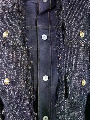 Sacai Tweed-panel Denim Jacket