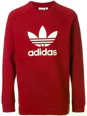 Adidas Trefoil Crew-neck Sweatshirt - Red
