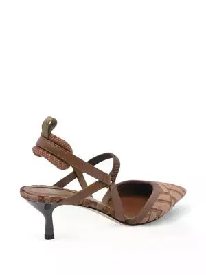 Fendi 55mm Ff-logo Slingback Heeled Pumps