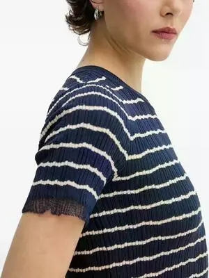 Rag & Bone Striped Frilled-sleeve Top