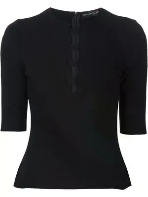 David Koma Paneled Cut Out Top
