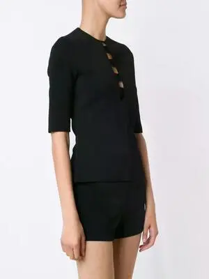 David Koma Paneled Cut Out Top