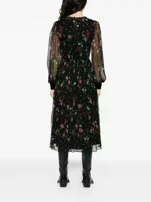 NISSA Floral-print Pleated Mini Dress