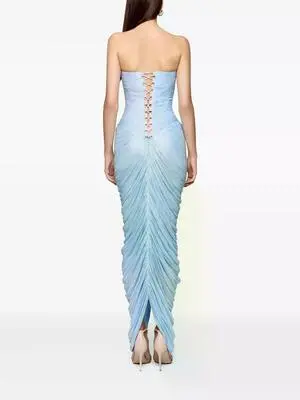 ANA RADU Cut-out Draped Midi Dress - Blue
