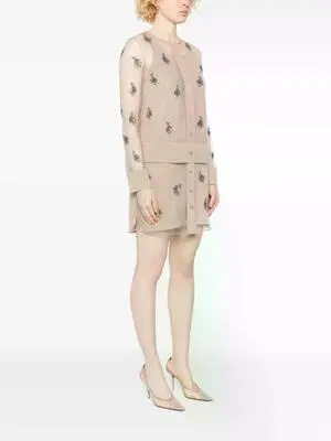 Fendi Embroidered Tulle Mini Dress
