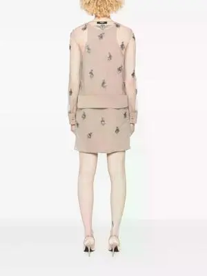 Fendi Embroidered Tulle Mini Dress