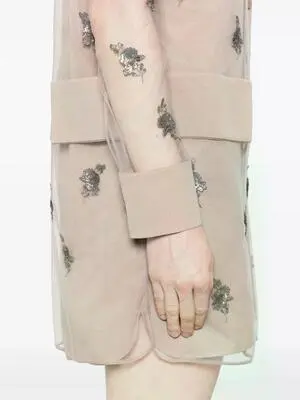 Fendi Embroidered Tulle Mini Dress