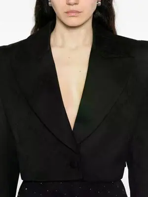 NISSA Padded-shoulder Cropped Jacket