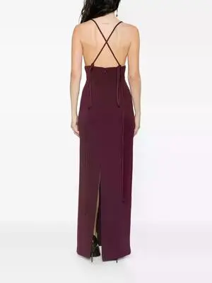 Solace London Cross-back Maxi Dress - Red