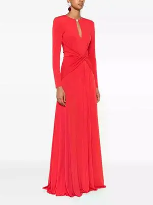 NISSA Keyhole-neck Maxi Dress - Red