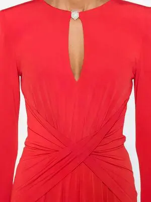NISSA Keyhole-neck Maxi Dress - Red