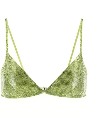 NUE Rhinestone Embellished Triangle Bra Top