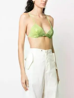 NUE Rhinestone Embellished Triangle Bra Top