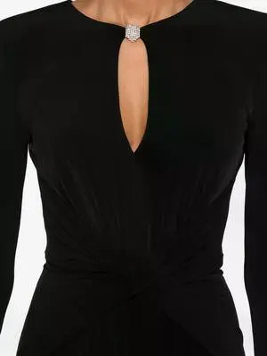 NISSA Crystal-detail Maxi Dress - Black