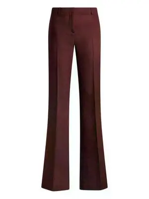 Etro Paisley-jacquard Wool Trousers - Red
