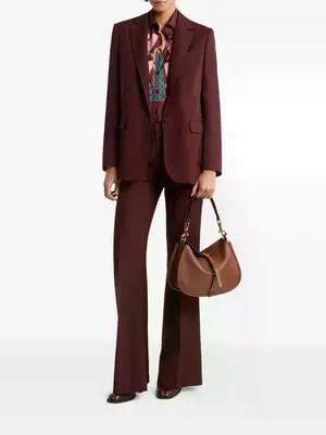 Etro Paisley-jacquard Wool Trousers - Red